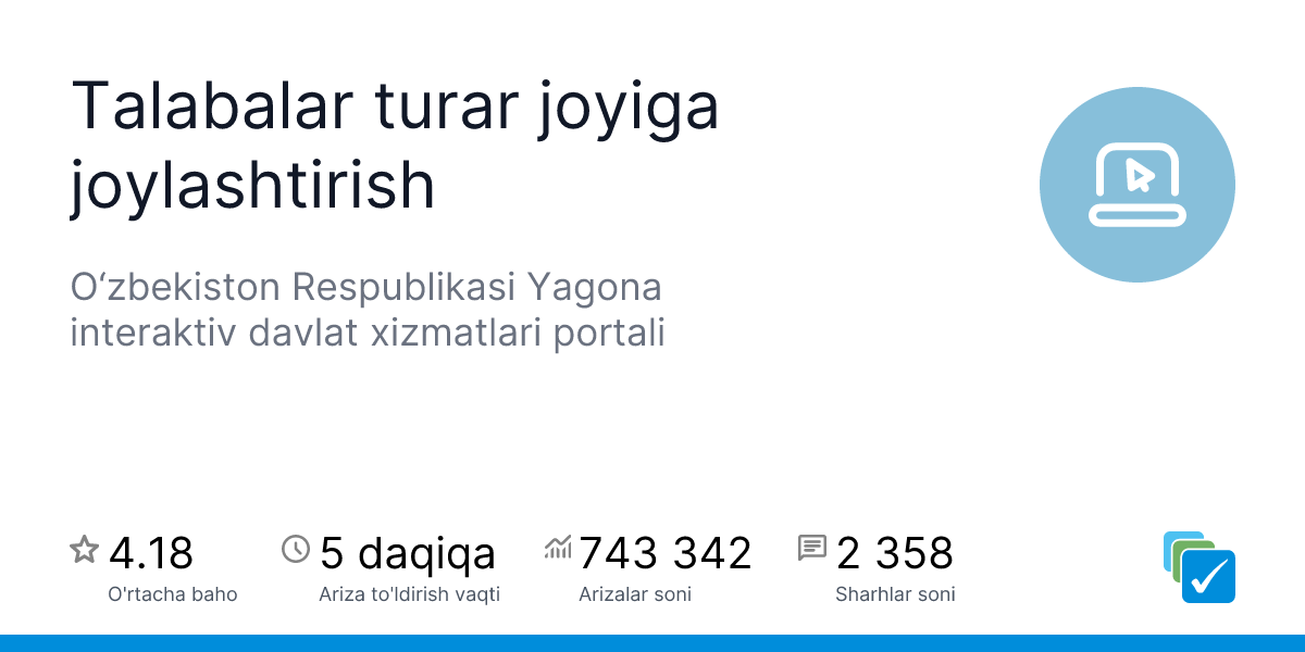 Talabalar turar joyiga joylashtirish
